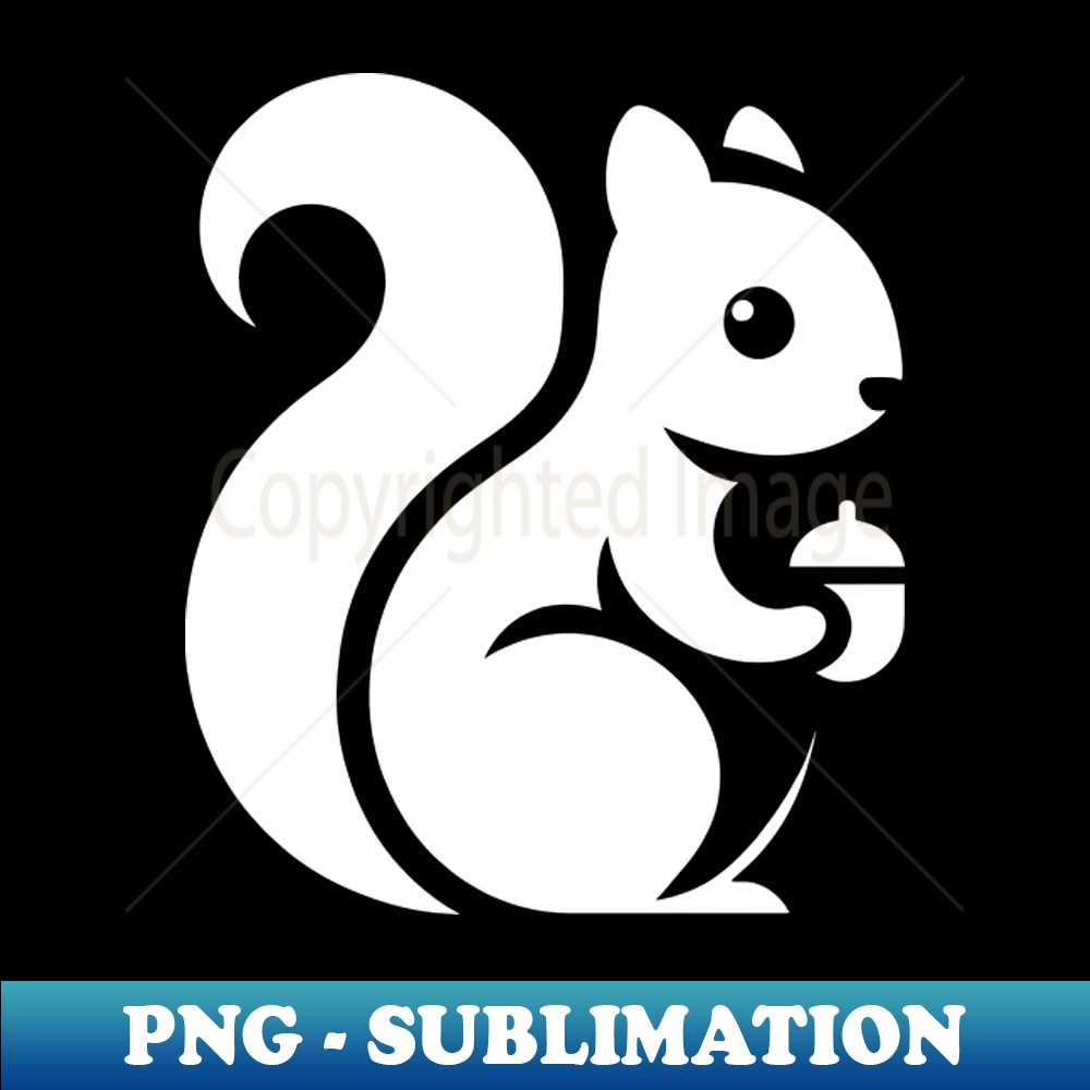 Minimalist Squirrel Silhouette With Nut Exclusive Sublimat Inspire Uplift
