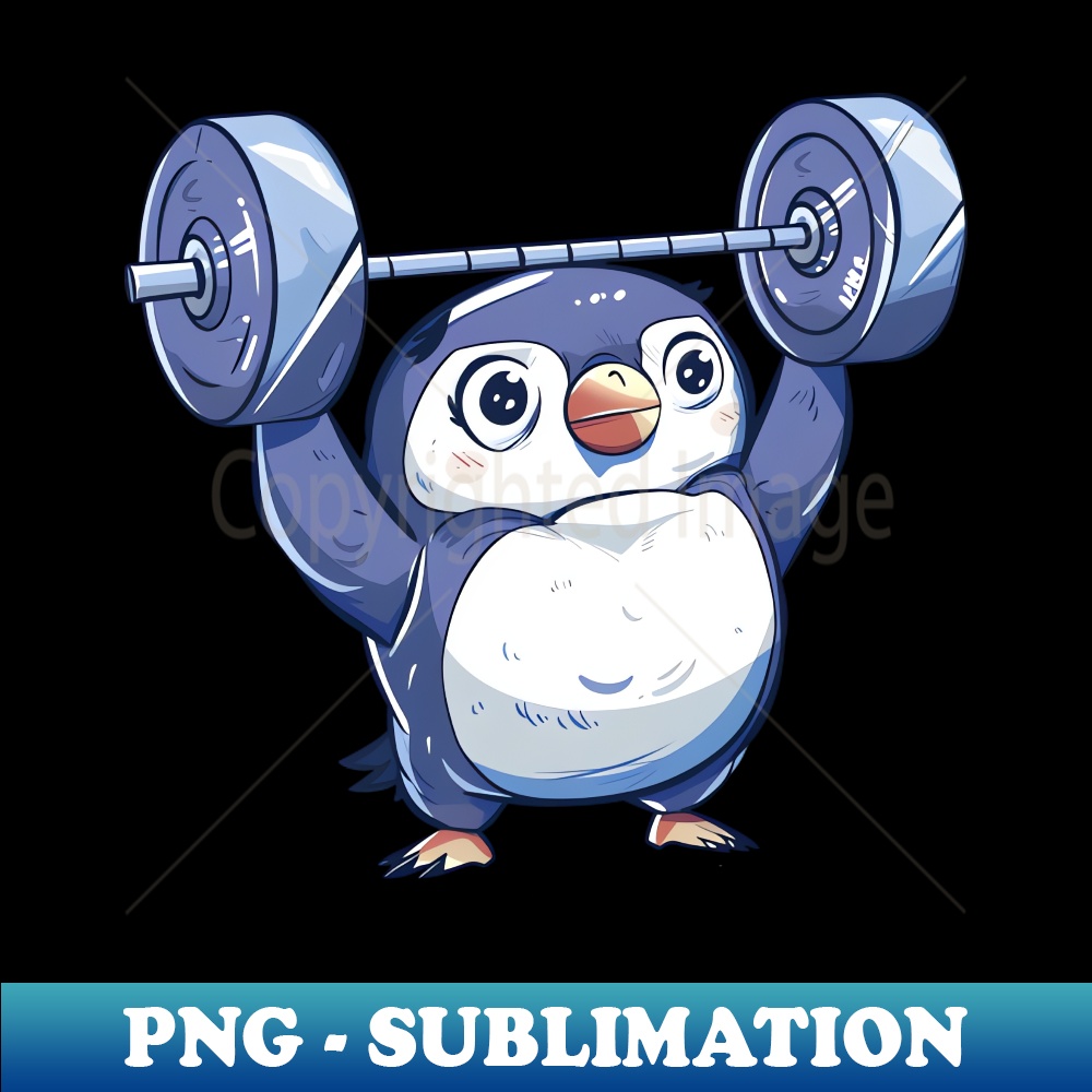 Penguin Dumbbell Workout Cartoon - Signature Sublimation PNG | Inspire ...