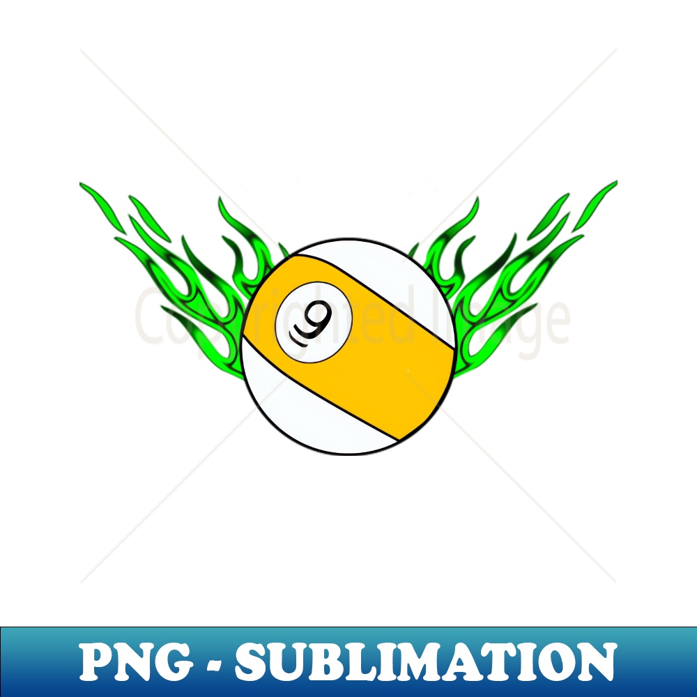 9 Ball with Green Flames - Professional Sublimation Digital | Inspire ...