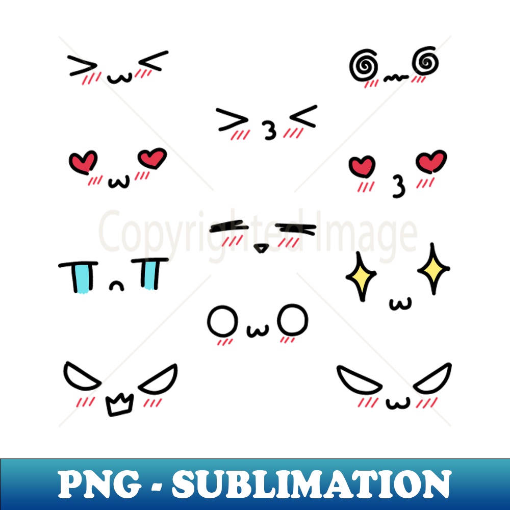 Kawaii anime emoticons - PNG Transparent Sublimation Design | Inspire ...