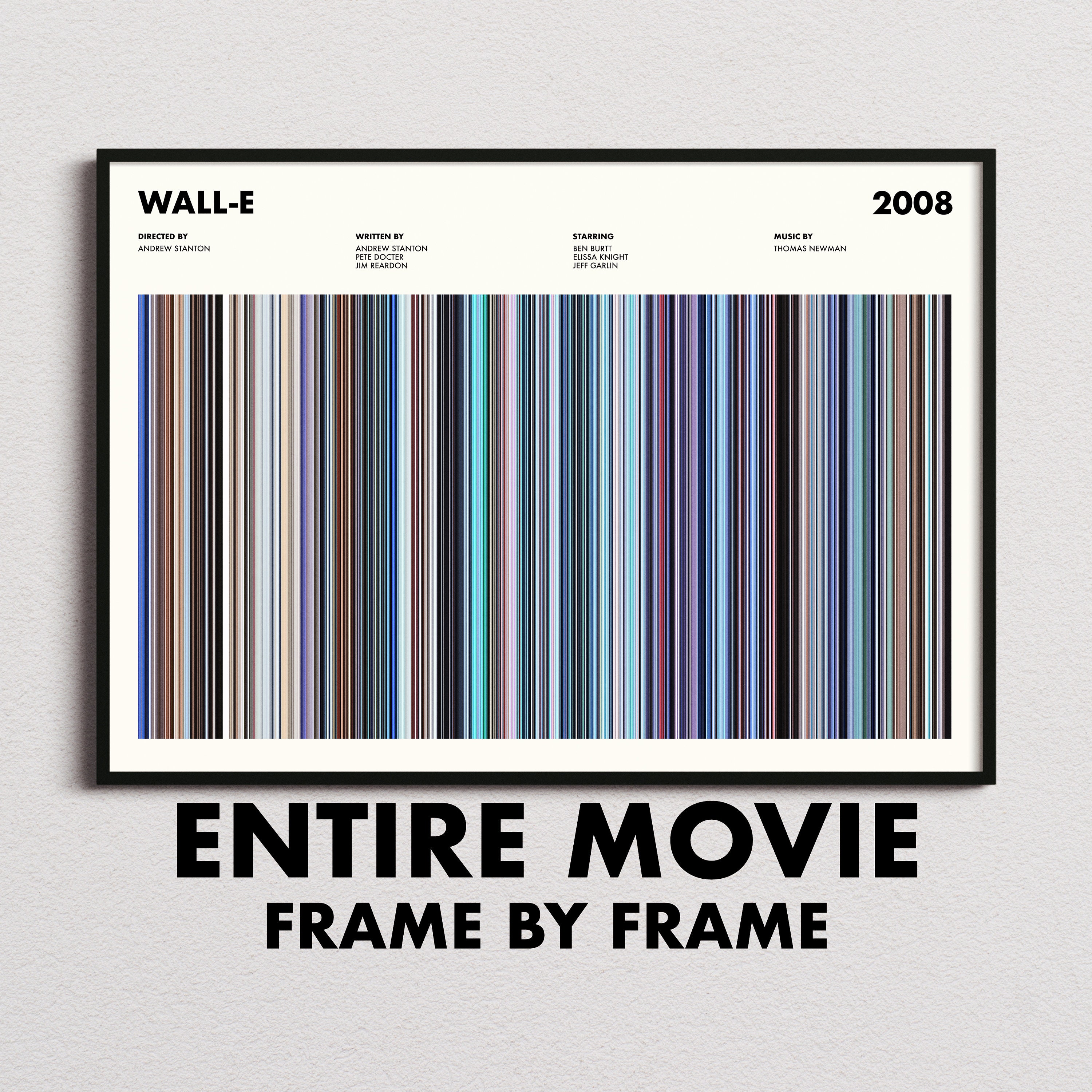 Wall-E Movie Barcode Print, Wall-E Print, Wall-E Poster, Wal - Inspire ...