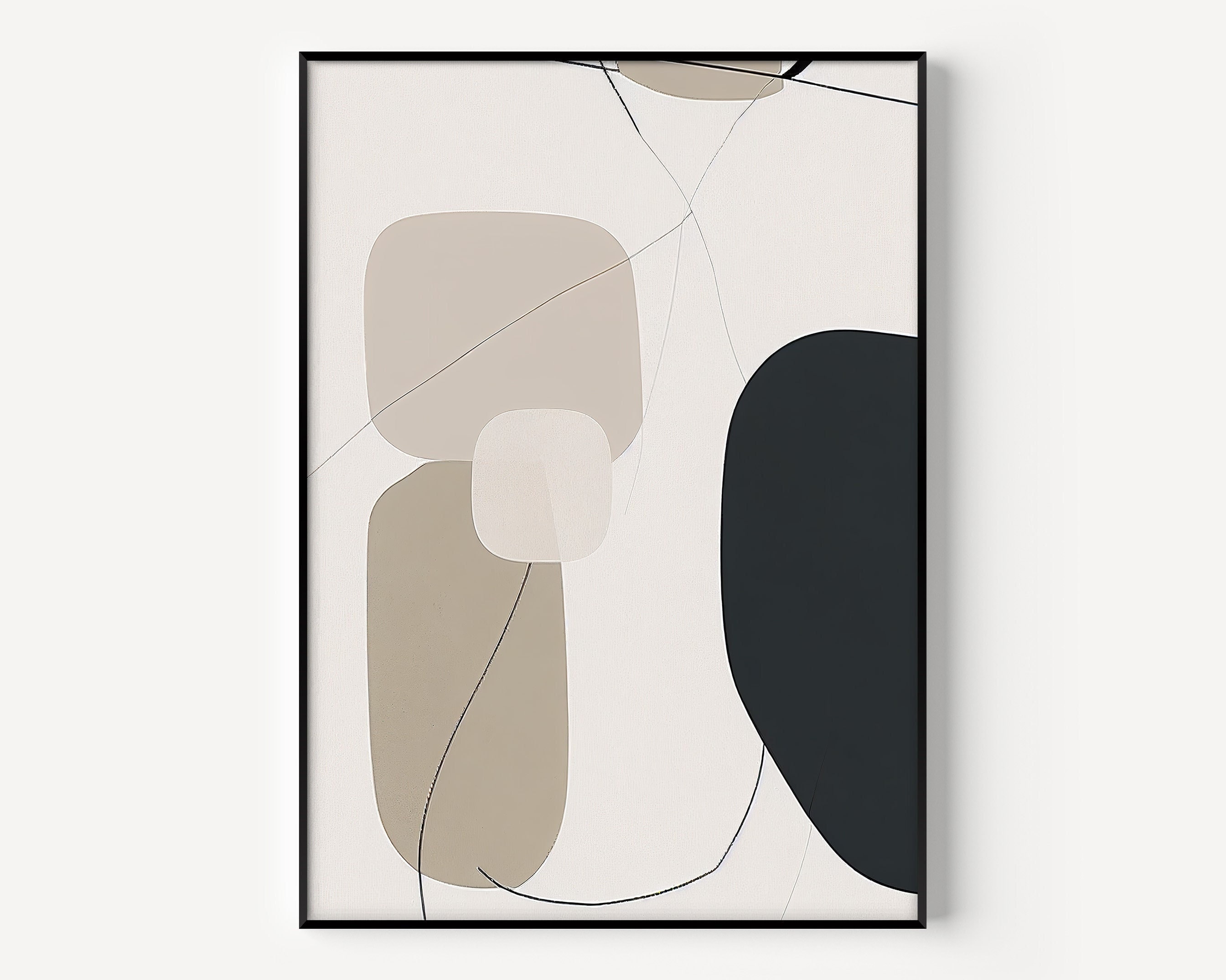 Modern Abstract Print Abstract Art Simple Neutral Painting S - Inspire ...