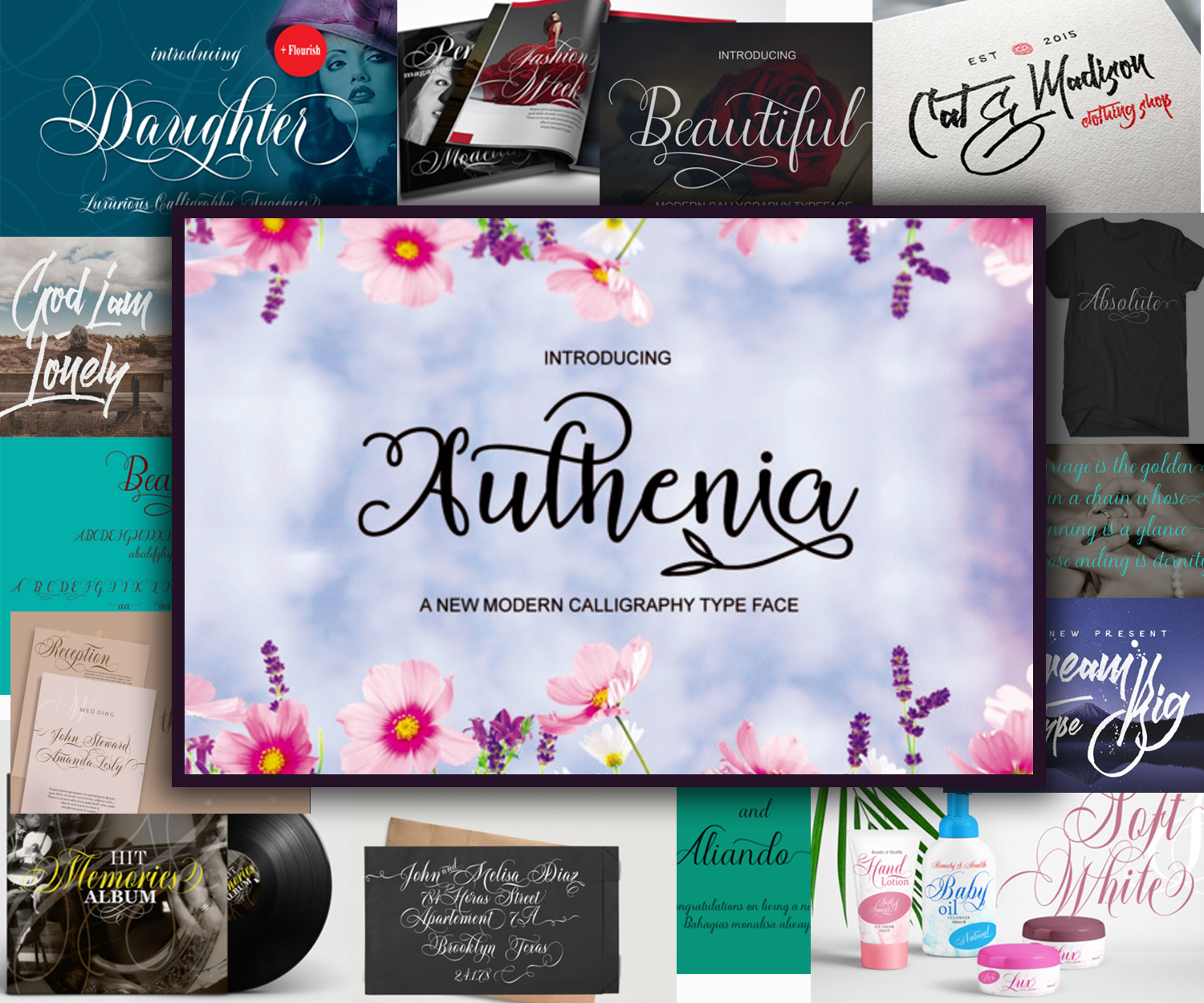 Authen Font download, Digital font, Calligraphy font, Bundle - Inspire Uplift