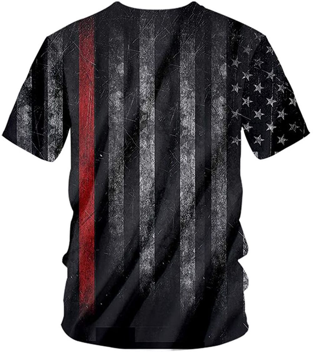 Thin Red Line Firefighter T Shirts for Men Unisex 3D Printed | Inspire ...