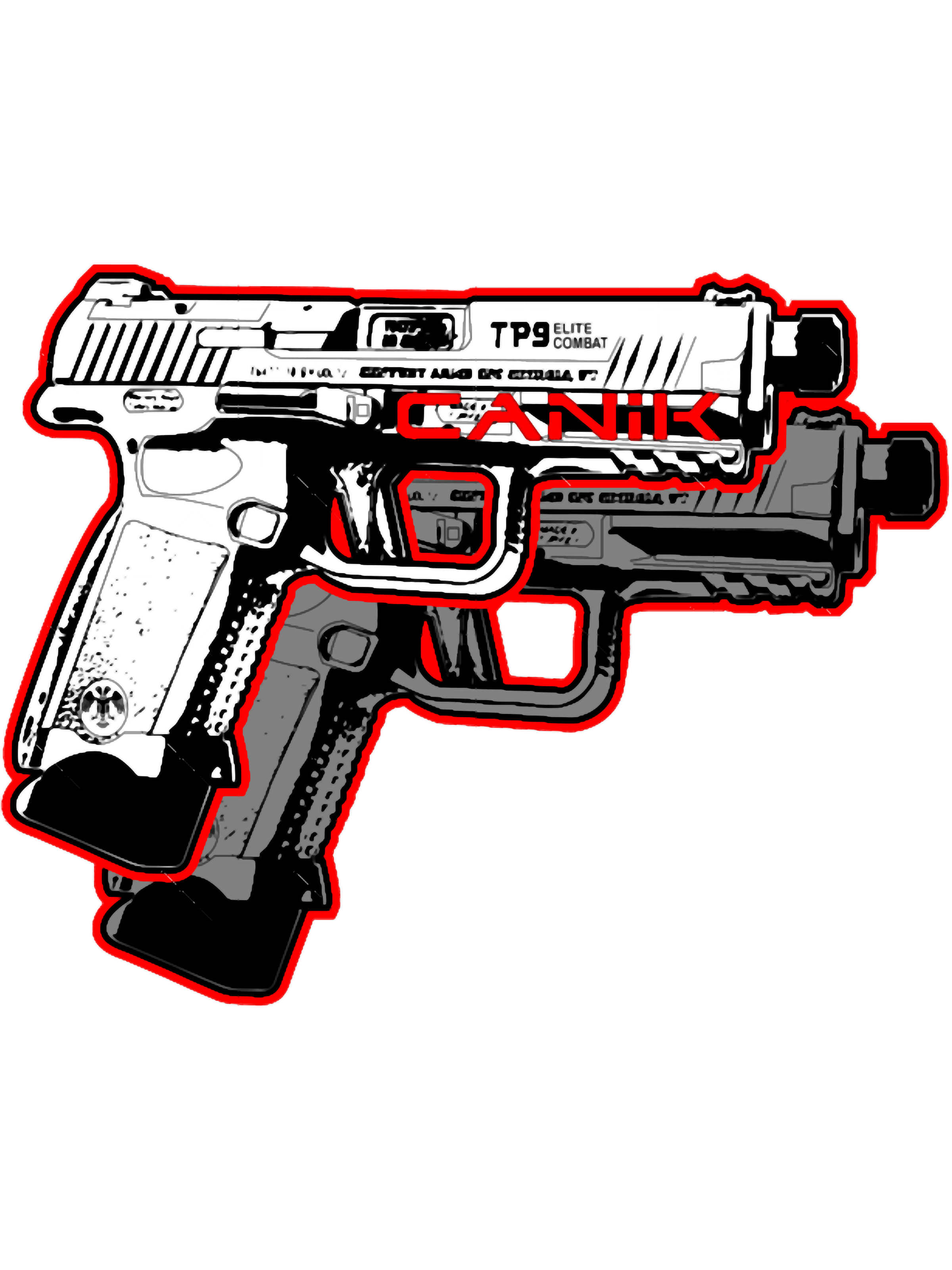 Canik TP9 TP9 Pistol 3D Retro Anime GunGrey Wolf | Inspire Uplift