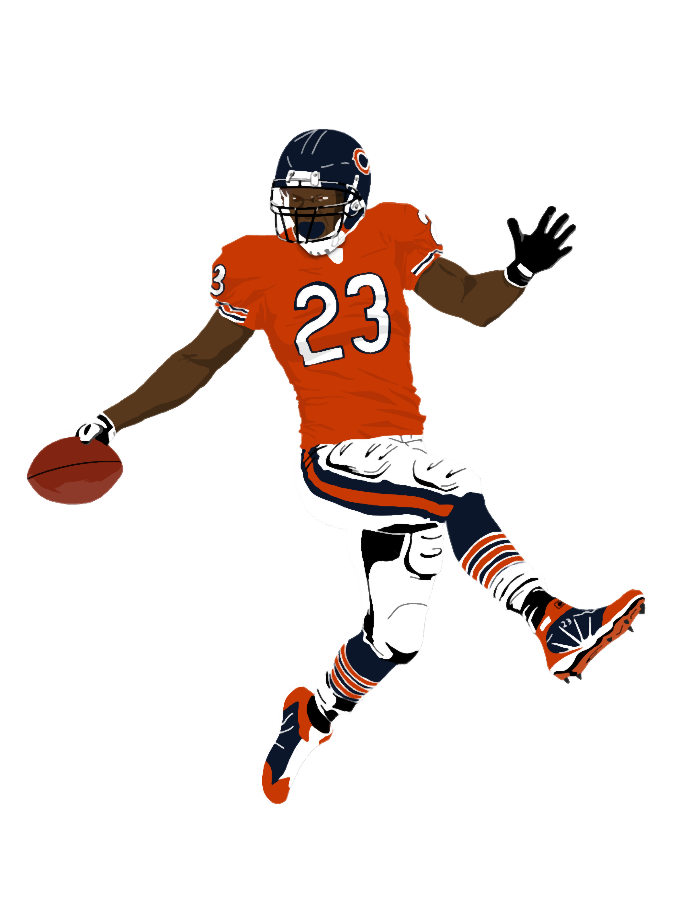 Devin Hester High Step Drawing | Inspire Uplift