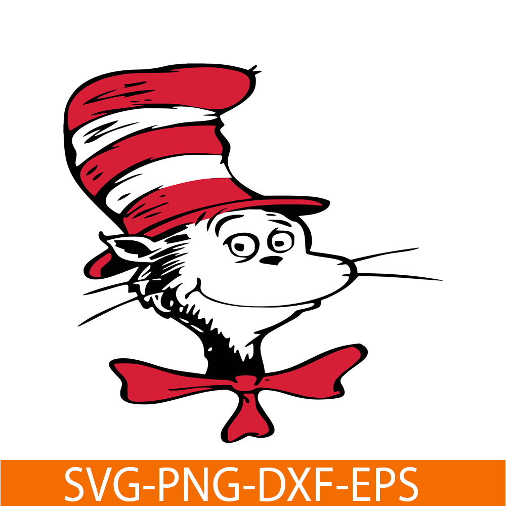 The Cat with red and white striped hat SVG, Dr Seuss SVG, Ca - Inspire ...