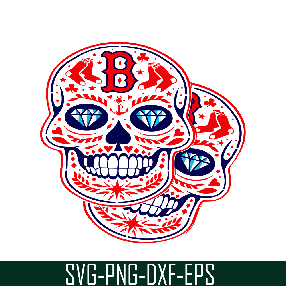 Boston Red Sox Double Skulls SVG PNG DXF EPS AI, Major Leagu | Inspire ...