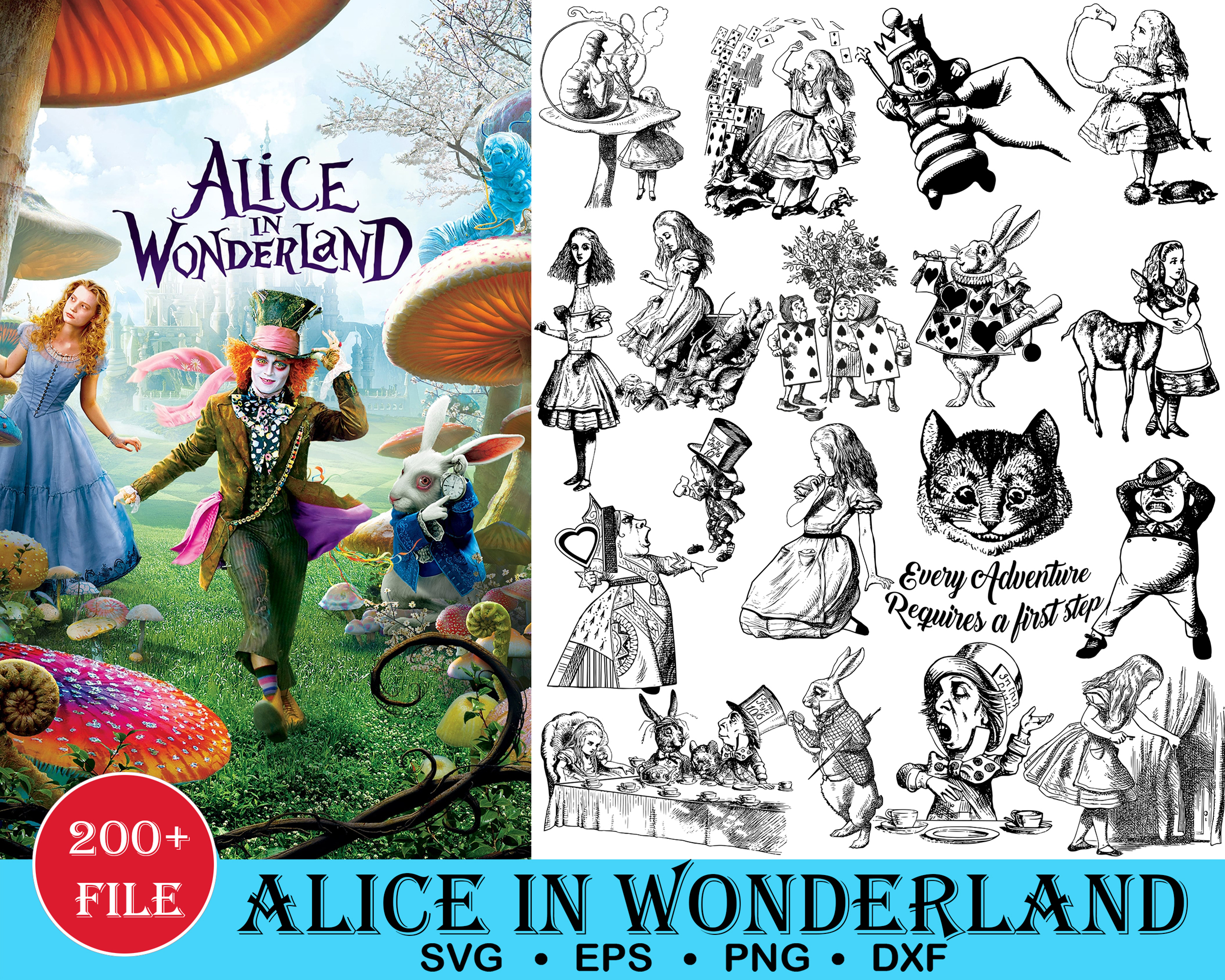 Alice in Wonderland Clipart Alice Clip Art Watercolor Alice | Inspire ...