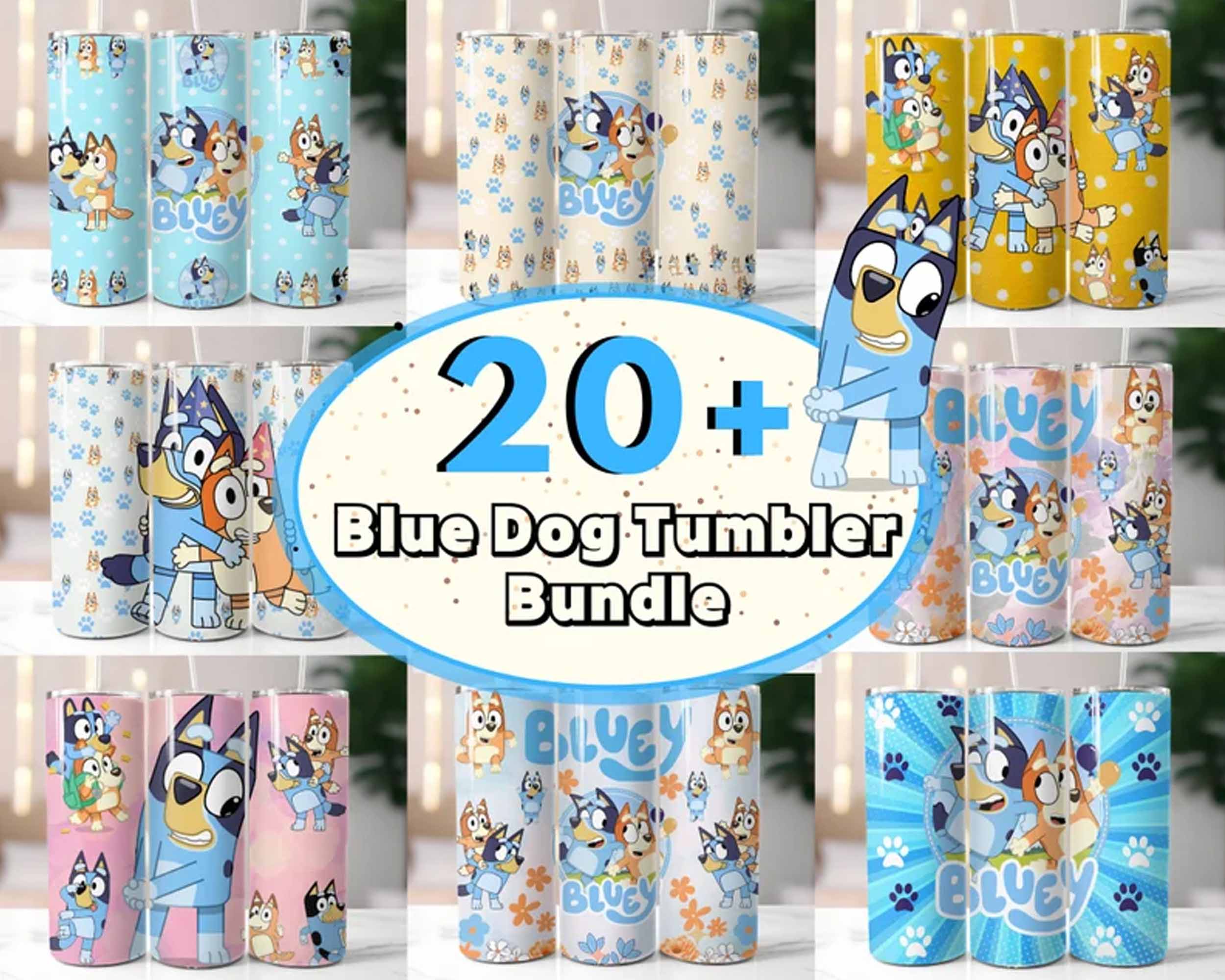 Bluey Dog Tumbler Wrap Bundle, 20oz Skinny Tumbler Wrap,20 o | Inspire ...