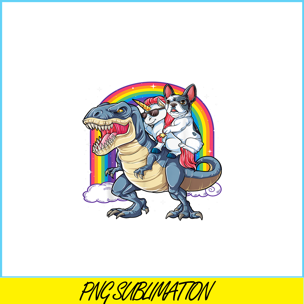 French Bulldog Unicorn Dinosaur T Rex PNG, Frenchie Dog Love | Inspire Uplift