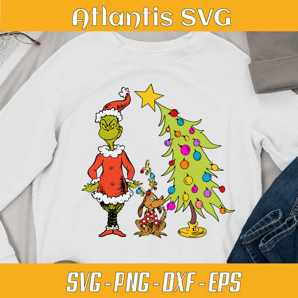 Funny Grinchmas Dog Christmas Tree SVG DXF, Digital Cricut F | Inspire ...