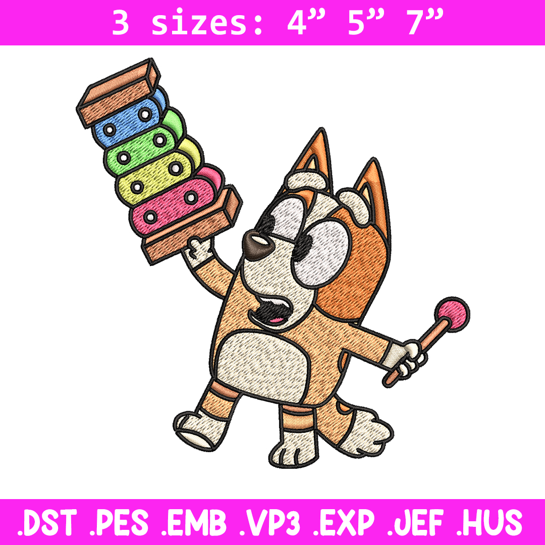 Bluey Bingo Embroidery, Bluey cartoon Embroidery, Embroidery | Inspire ...