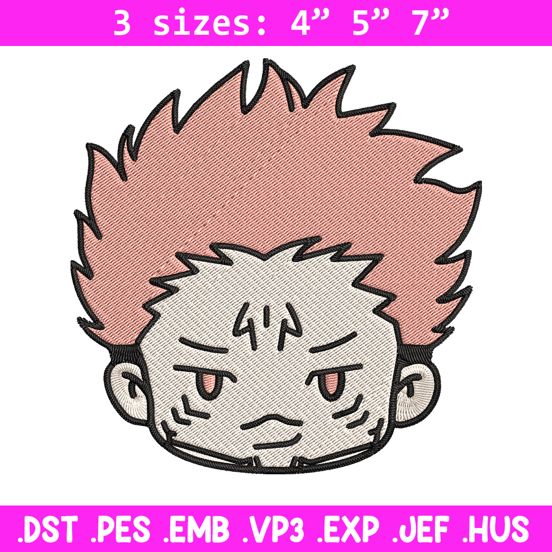 Sukuna chibi Embroidery Design, Jujutsu Embroidery, Embroide - Inspire ...