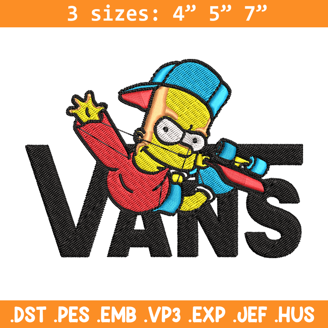 Bart Simpson Vans Embroidery design, Simpson Embroidery, car | Inspire ...