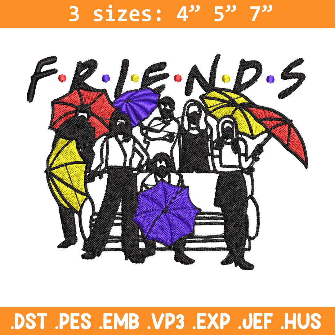 People Umbrella friends Embroidery design, logo Embroidery, | Inspire ...