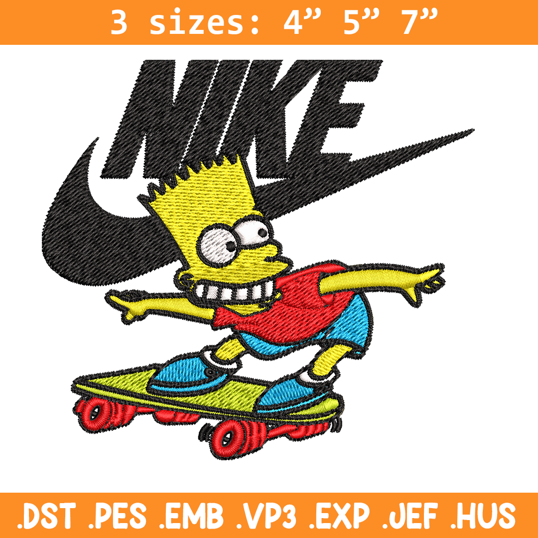 Simpson funny Nike Embroidery design, Simpson cartoon Embroi | Inspire ...