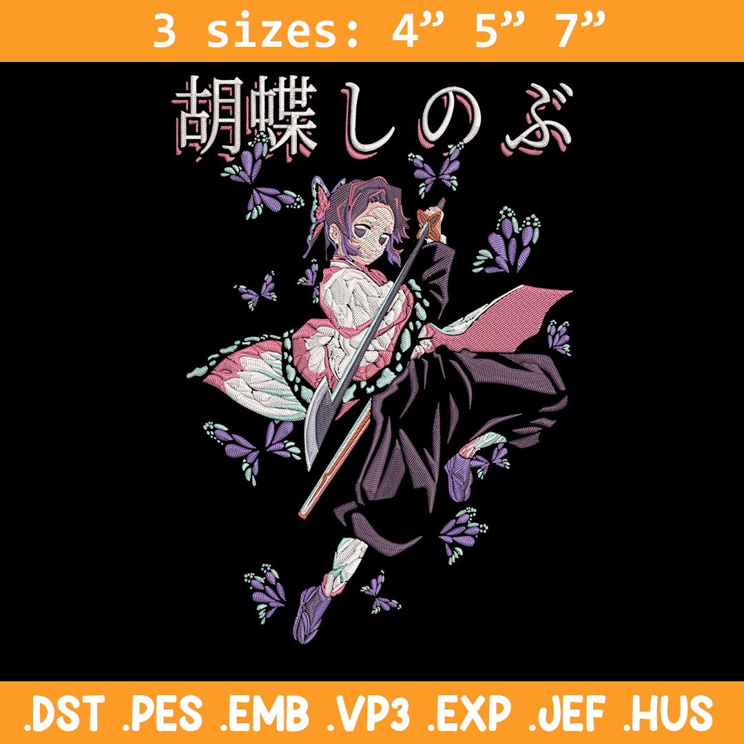 Shinobu Embroidery Design, Demon slayer Embroidery, Embroide - Inspire ...