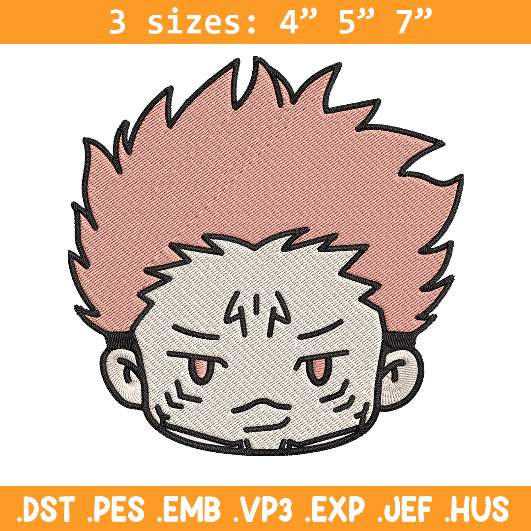 Sukuna chibi Embroidery Design, Jujutsu Embroidery, Embroide - Inspire ...