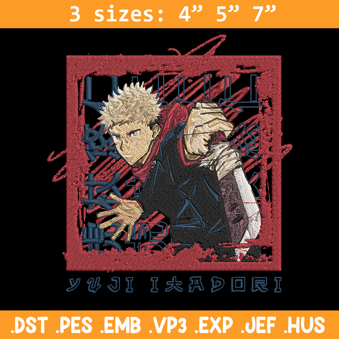 Yuji poster Embroidery Design, Jujutsu Embroidery, Embroider - Inspire ...