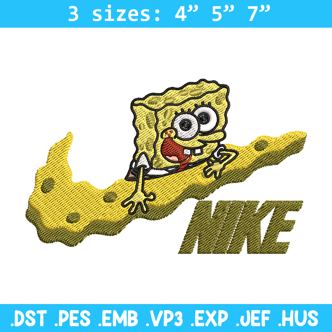 Spongebob nike Embroidery Design, Nike Embroidery, Brand Emb | Inspire ...