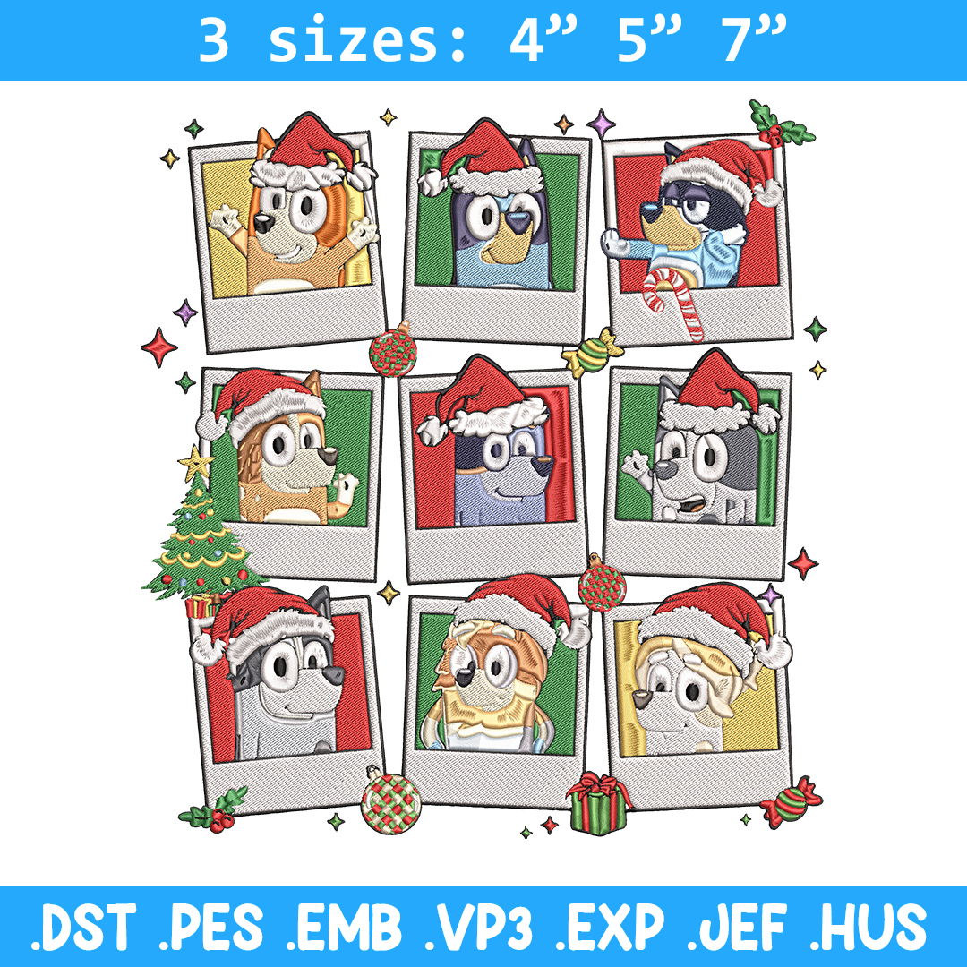 Bluey chrismas Embroidery Design, Bluey Embroidery, Embroide - Inspire ...