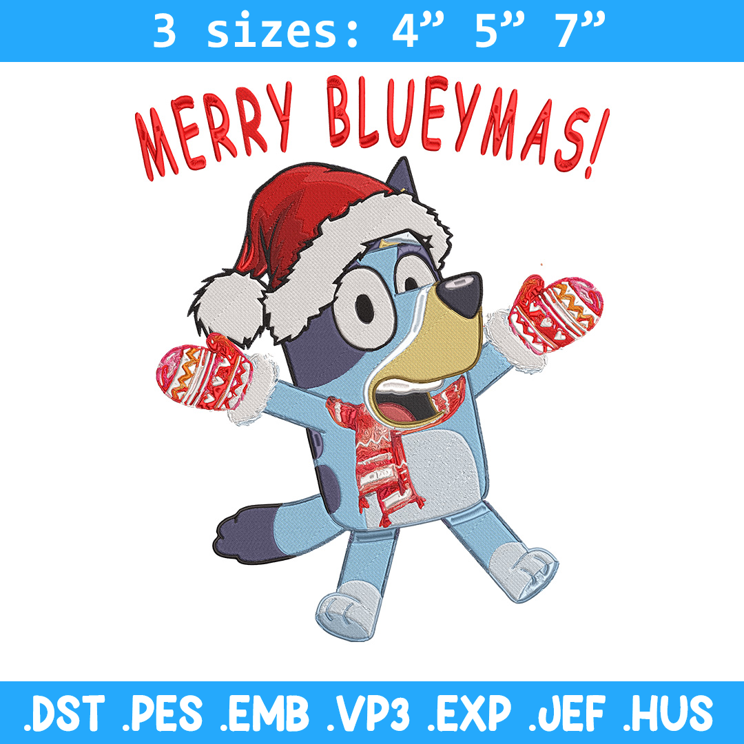 Bluey chrismas Embroidery Design, Bluey Embroidery, Embroide - Inspire ...