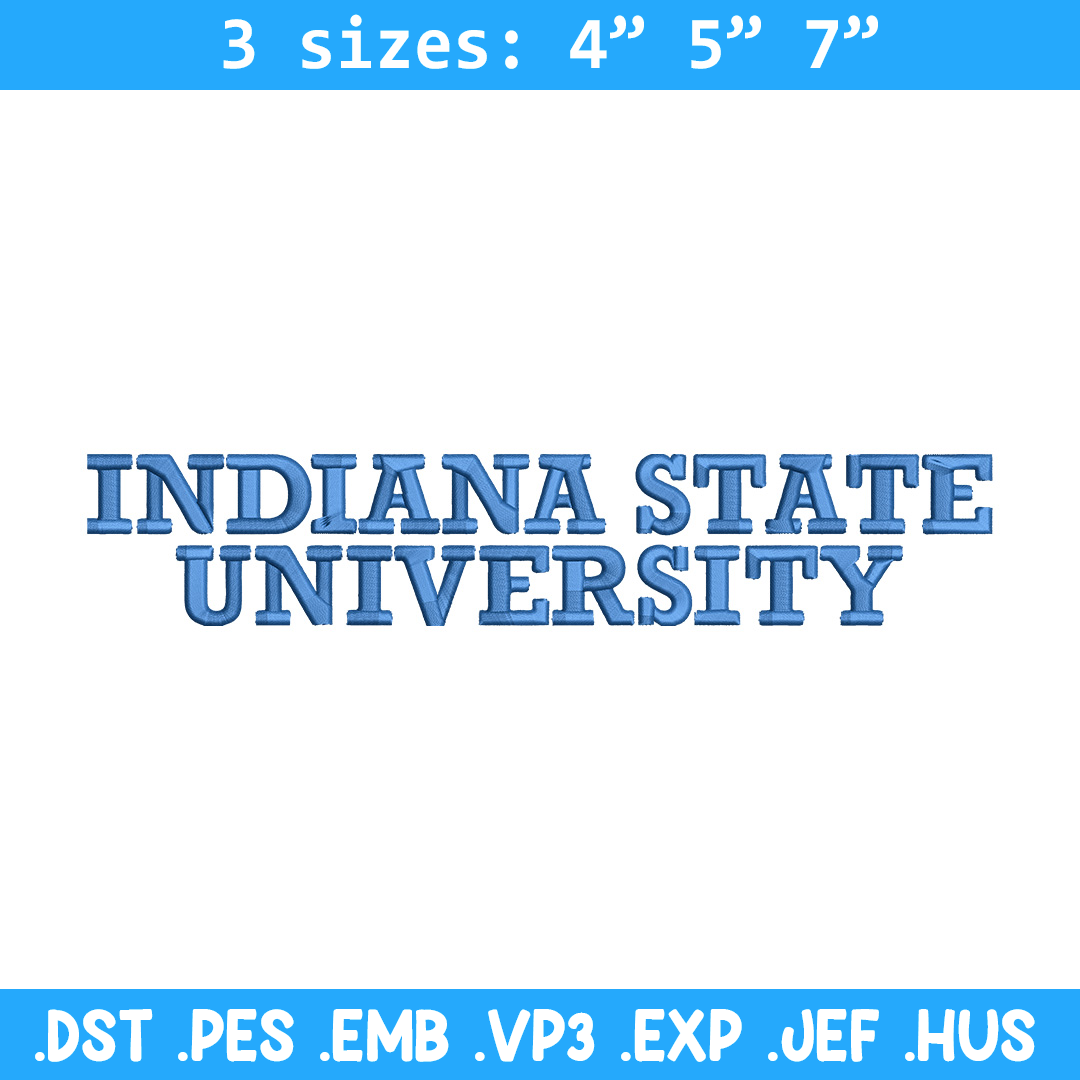 Indiana State logo embroidery design,NCAA embroidery,Sport e | Inspire ...