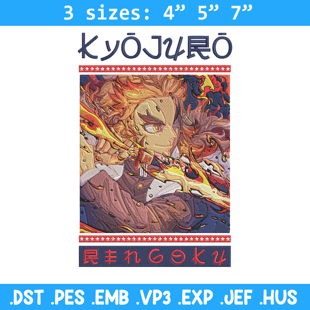 Rengoku Embroidery Design, Demon slayer Embroidery, Embroide | Inspire ...