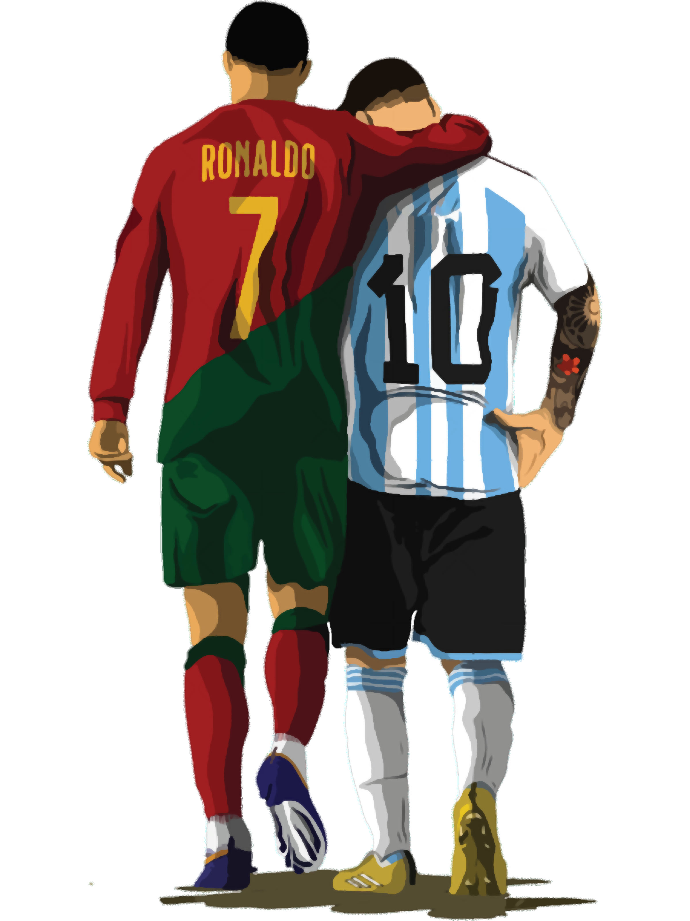 Messi Ronaldo Chit Chat Illustration Active | Inspire Uplift