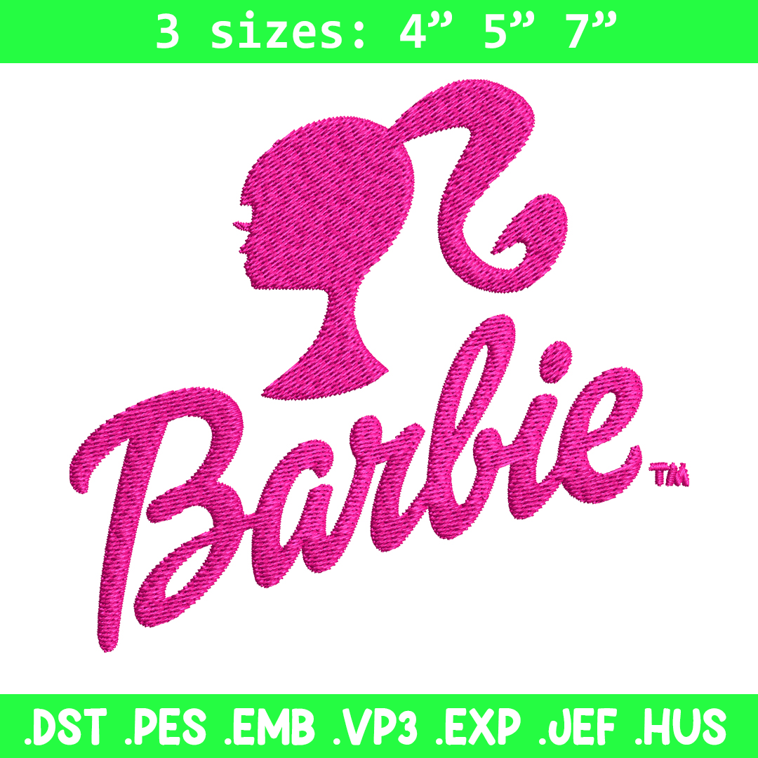 Barbie logo and her Embroidery, Barbie logo and her Embroide | Inspire ...
