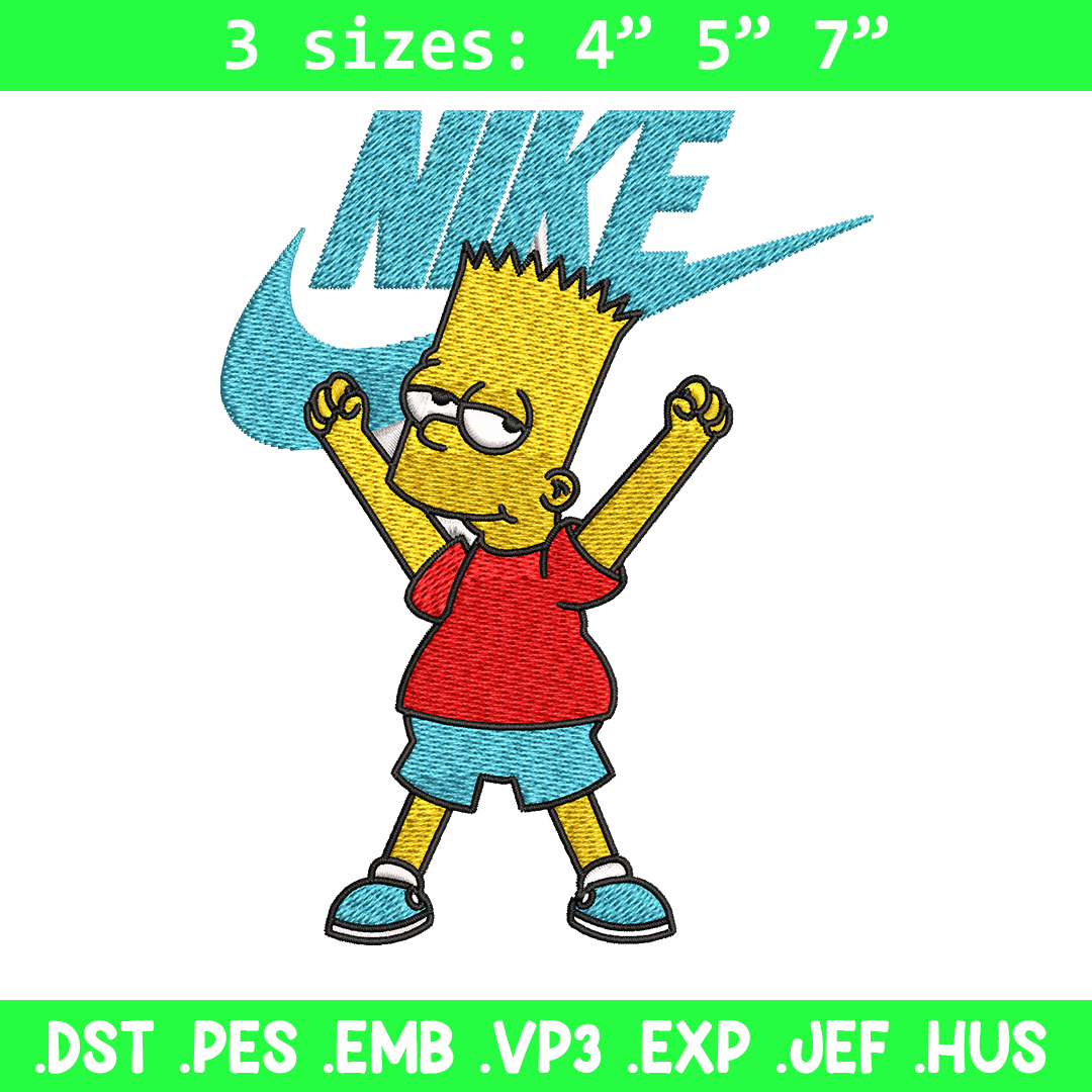 Simpson Nike Embroidery design, Simpson cartoon Embroidery, | Inspire ...