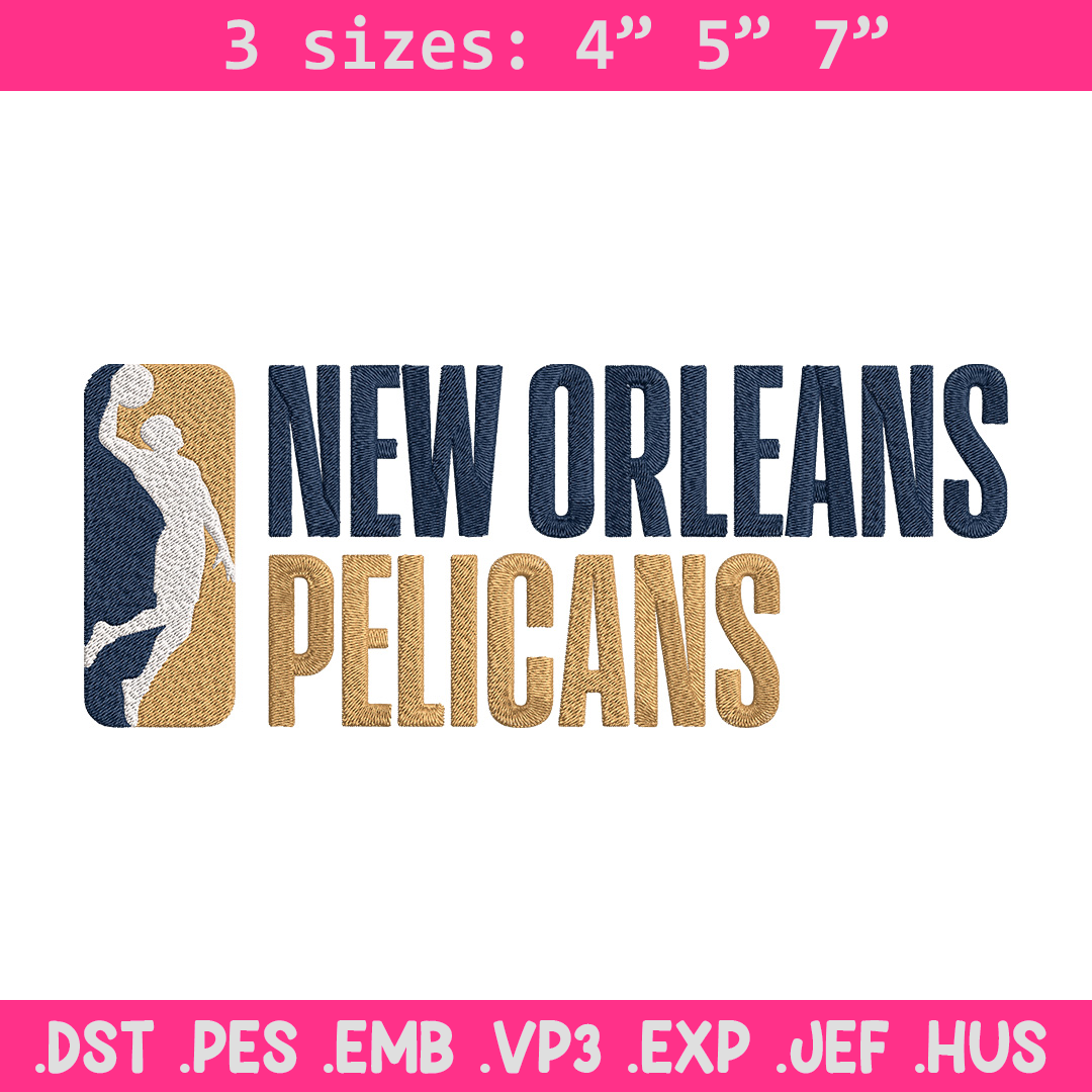 Orleans Pelicans logo embroidery design, NBA embroidery, Spo | Inspire ...