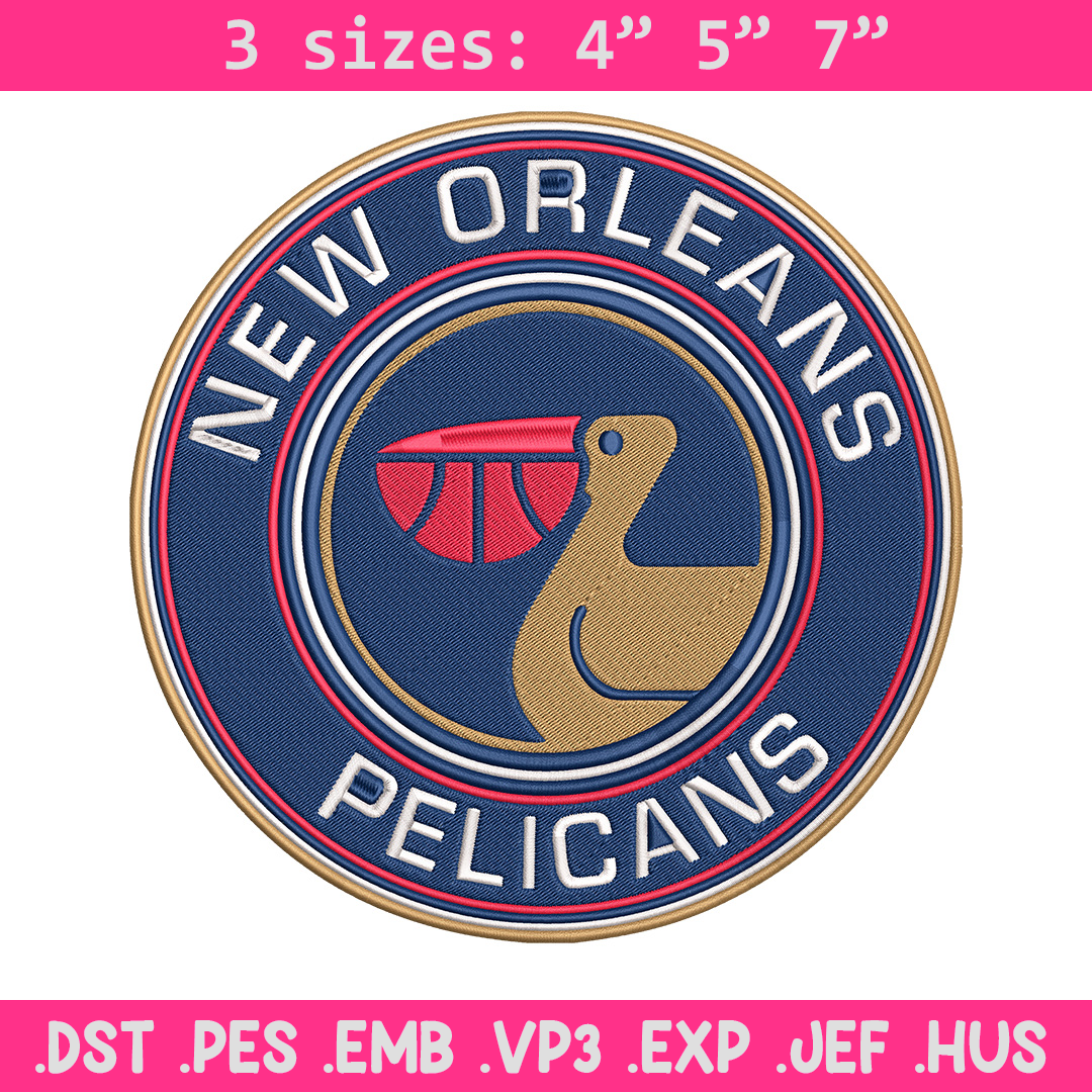 Orleans Pelicans logo embroidery design,NBA embroidery, Spor | Inspire ...