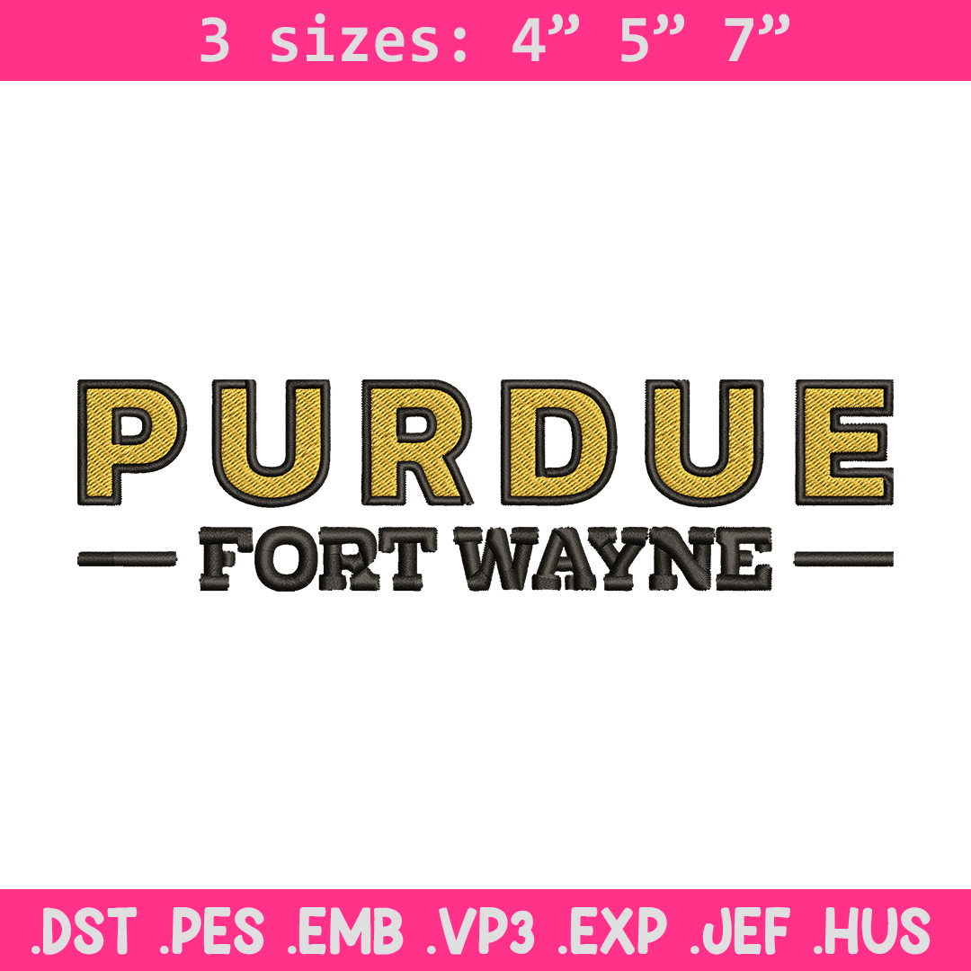 Purdue Fort Wayne logo embroidery design, NCAA embroidery, S | Inspire ...