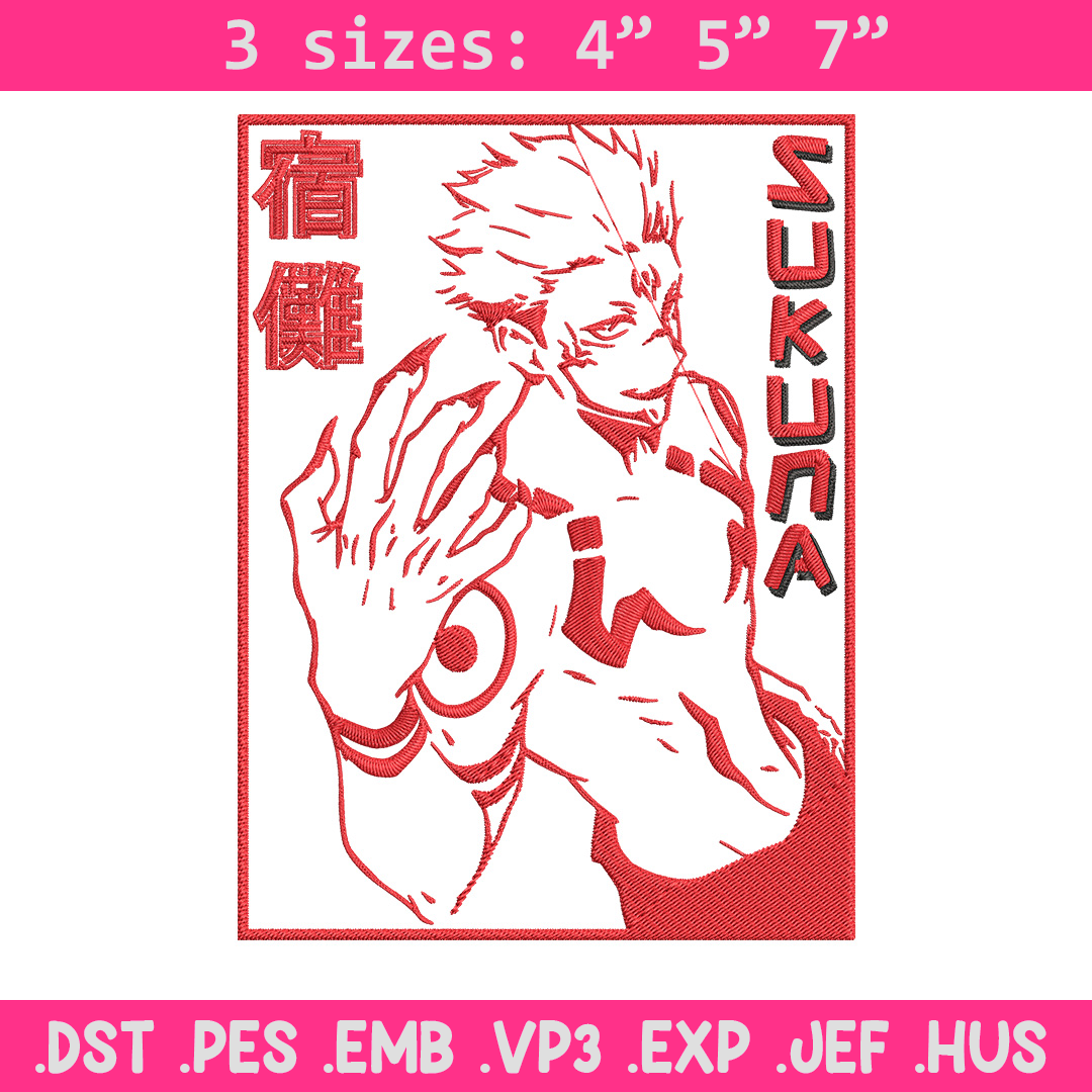 Sukuna poster Embroidery Design, Jujutsu Embroidery, Embroid | Inspire ...