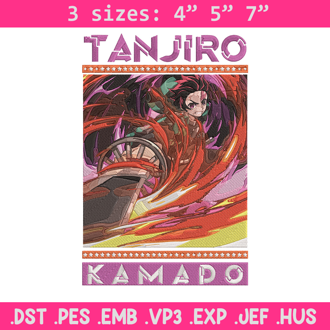 Tanjiro kamado Embroidery Design, Demon slayer Embroidery,Em | Inspire ...