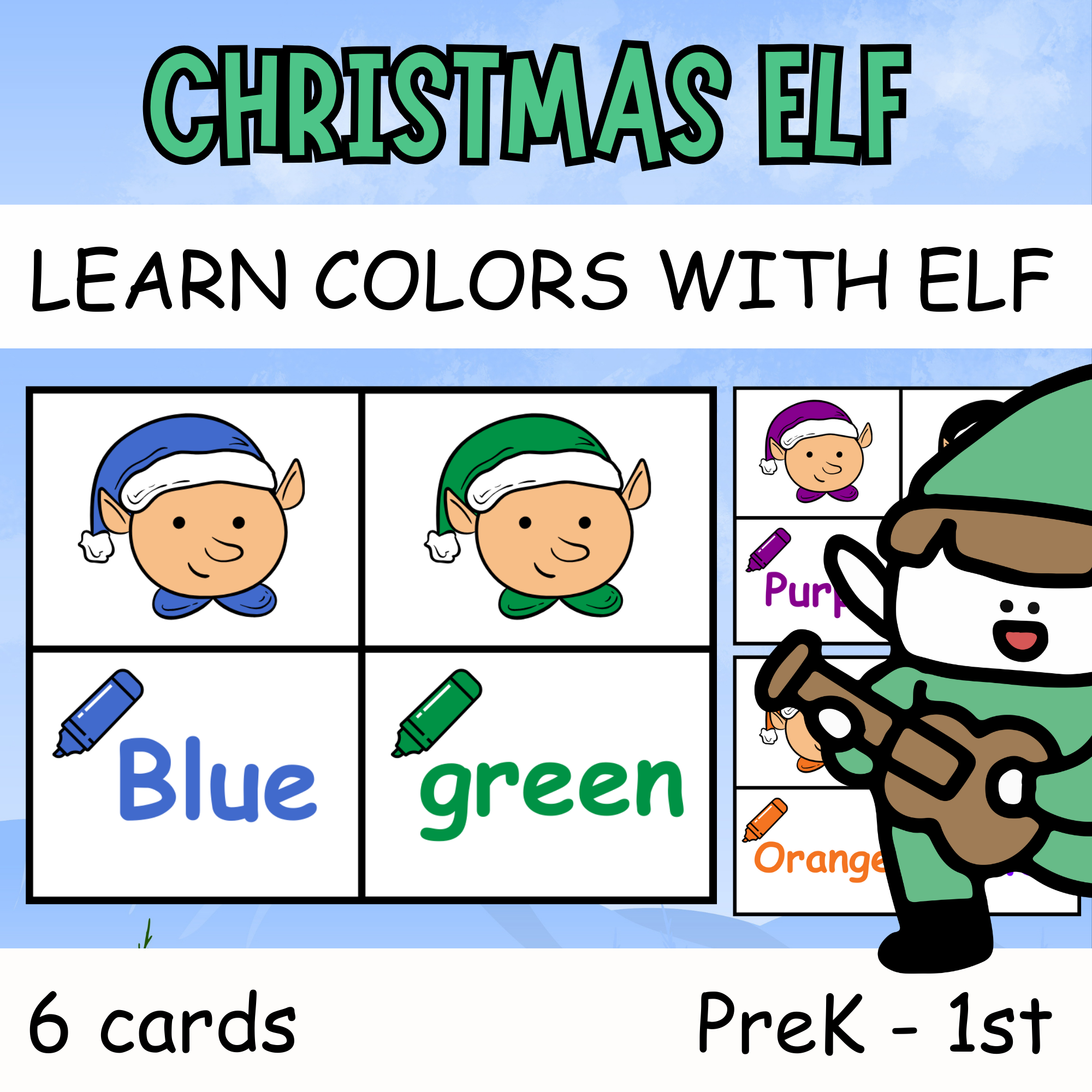 Christmas Elf Learn Colors - Flash Cards Activities - Presc | Inspire ...