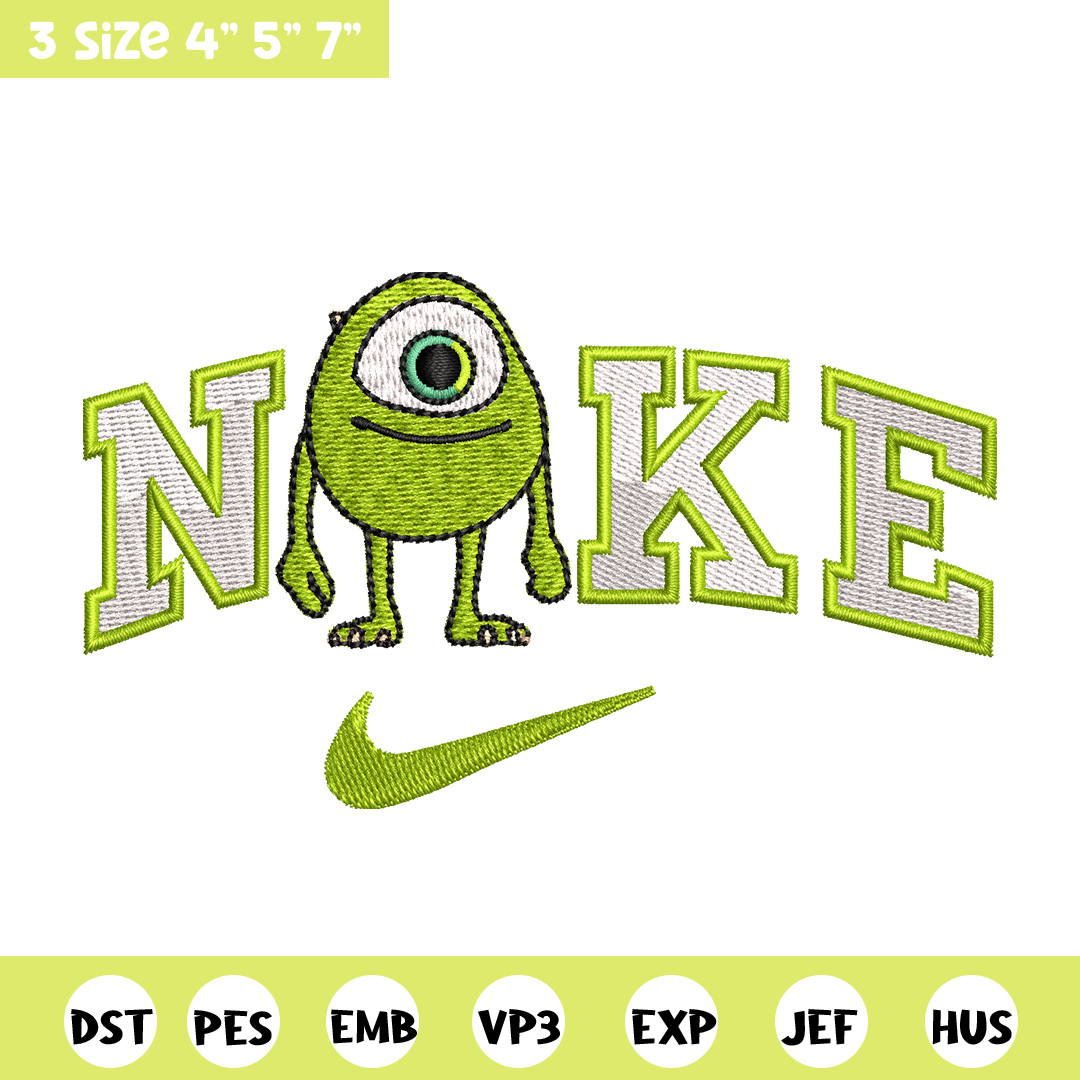 Nike x mike embroidery design, Disney monster embroidery, Ni - Inspire ...