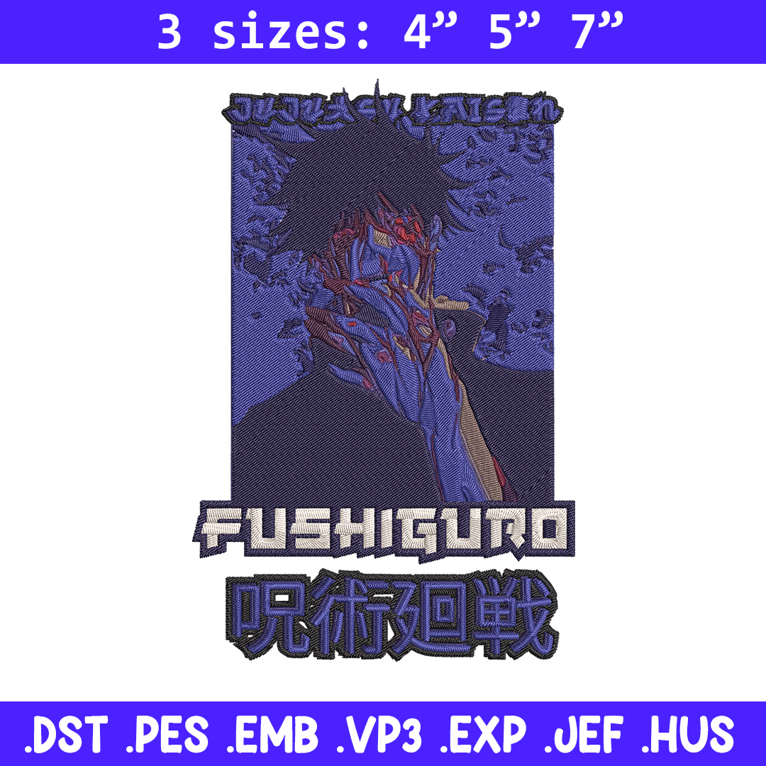 Fushiguro Embroidery Design,Jujutsu Embroidery, Embroidery F - Inspire ...