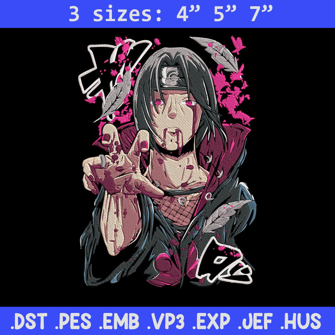 Itachi poster Embroidery Design,Naruto Embroidery, Embroider | Inspire ...