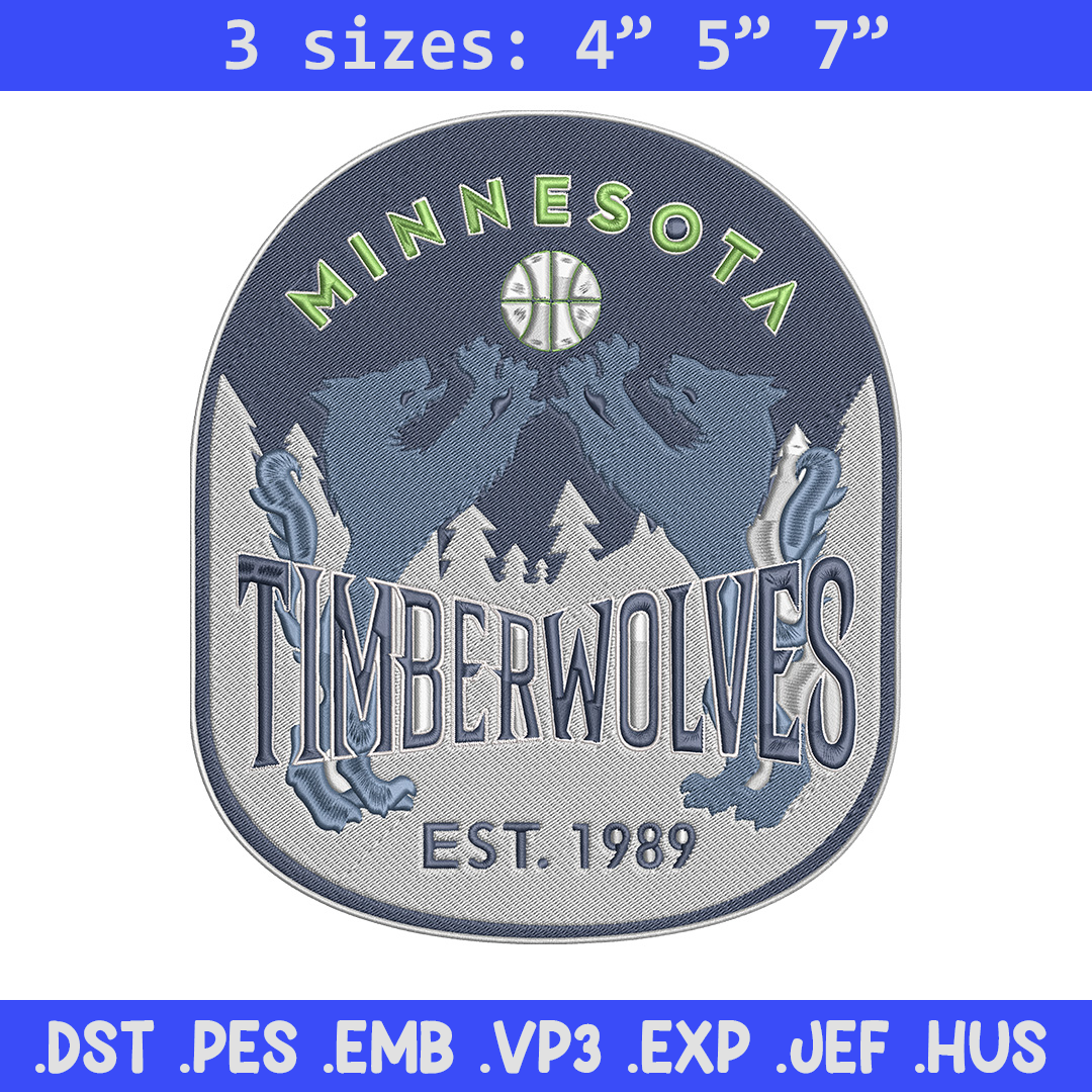 Timberwolves design embroidery design, NBA embroidery, Sport - Inspire ...