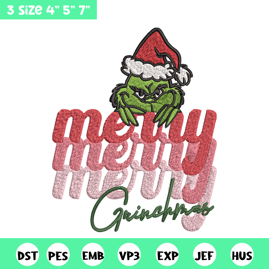 Merry Grinch logo Embroidery design, Grinch Christmas Embroi | Inspire ...