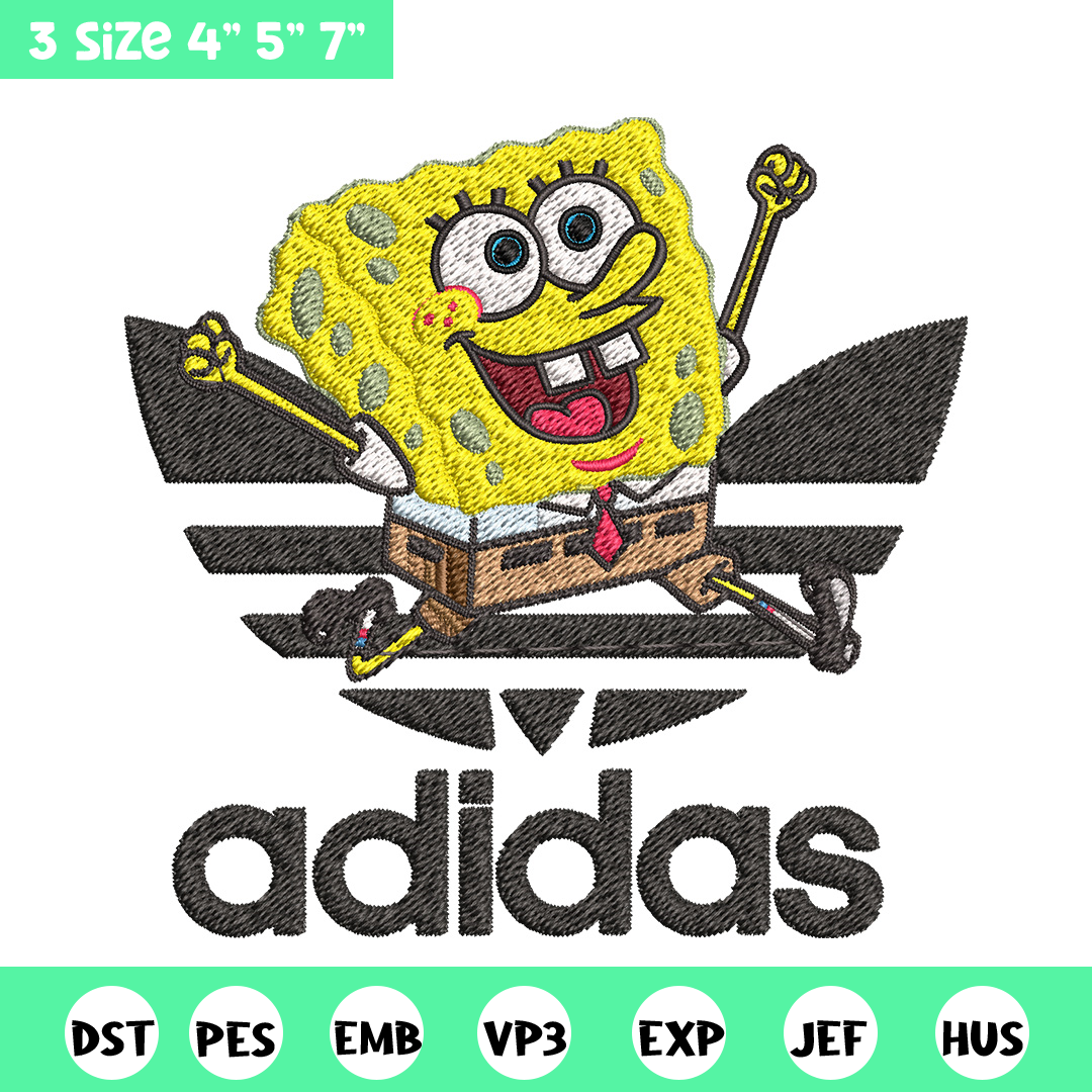 Spongebob adidas Embroidery Design, Adidas Embroidery, Embro - Inspire ...