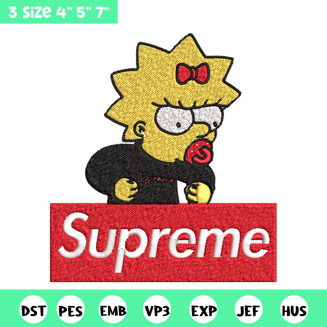 Supreme Lisa Simpson Embroidery design, Simpson Embroidery, - Inspire ...