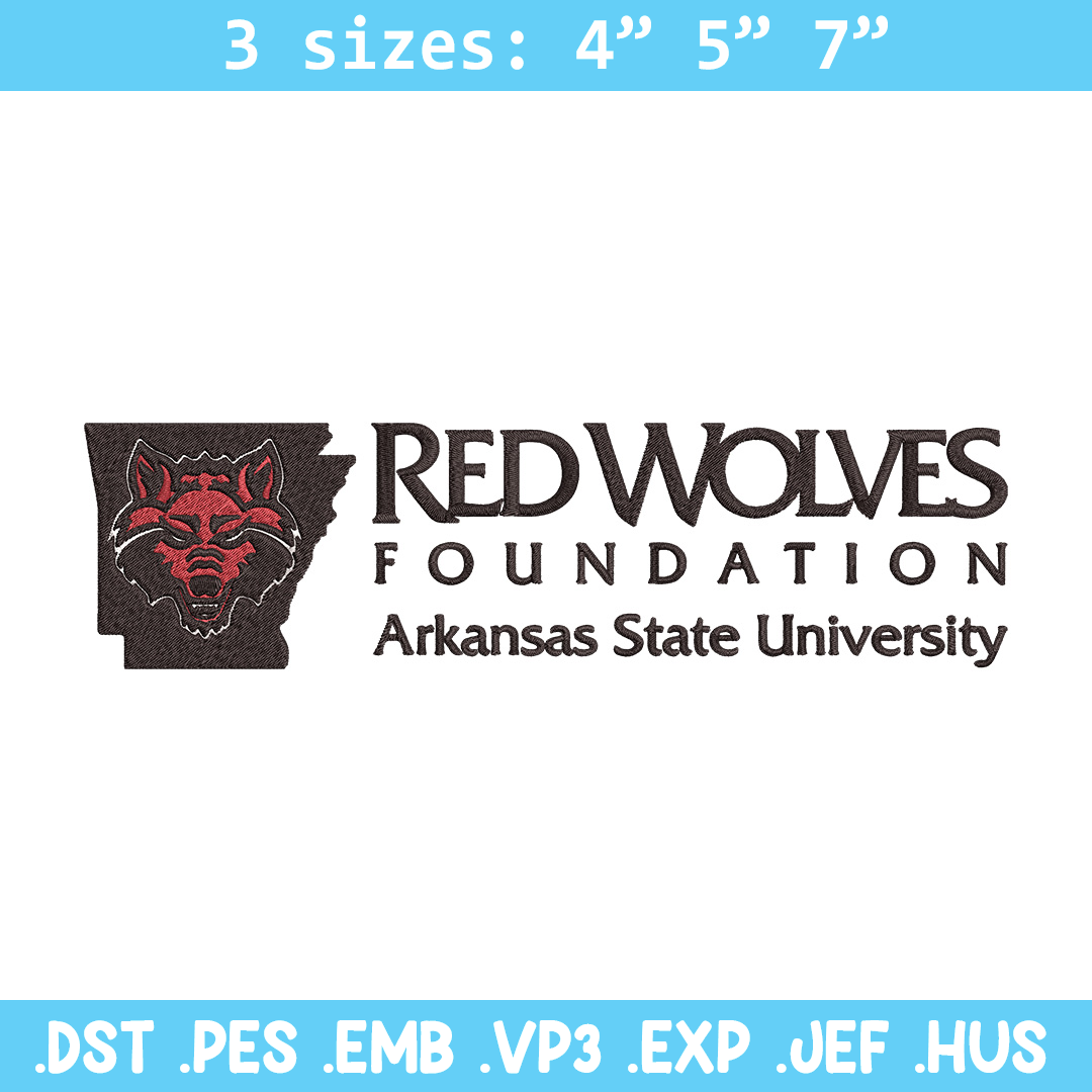 Arkansas State logo embroidery design, NCAA embroidery,Sport | Inspire ...