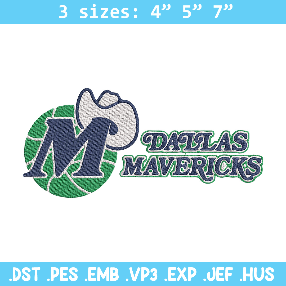 Dallas Mavericks logo embroidery design, NBA embroidery, Spo | Inspire ...