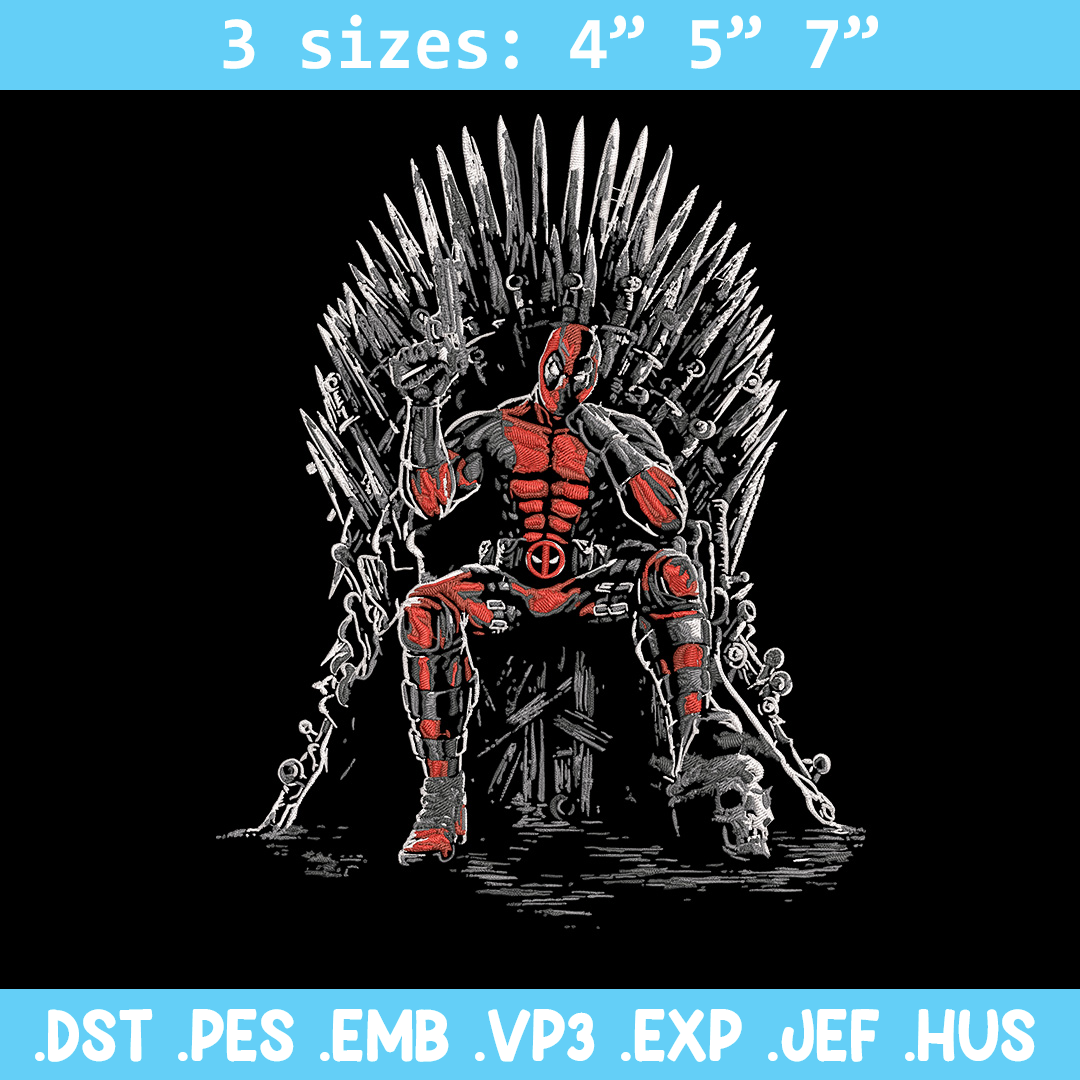 Deadpool king Embroidery Design, Deadpool Embroidery, Embroi | Inspire ...