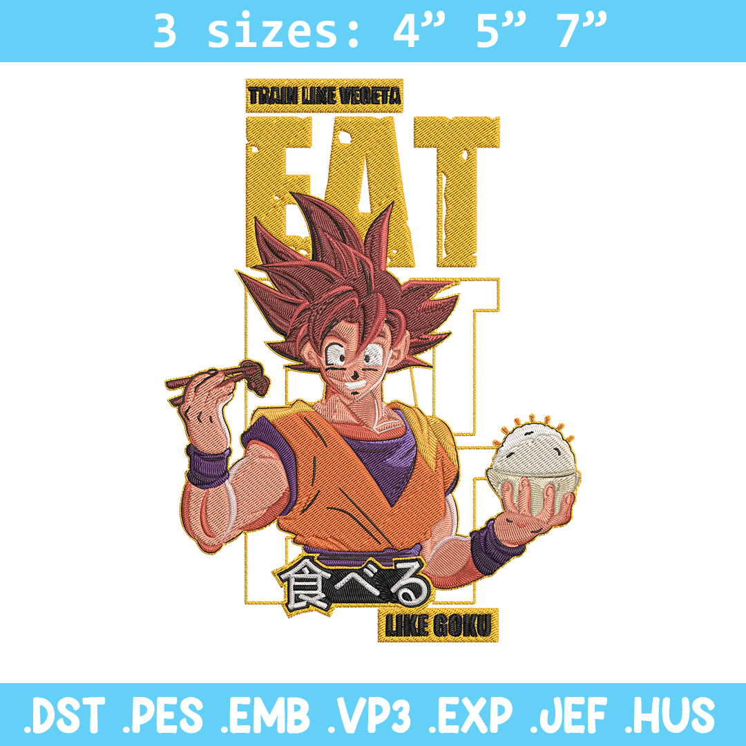 Eat like goku Embroidery Design, Dragonball Embroidery,Embro | Inspire ...