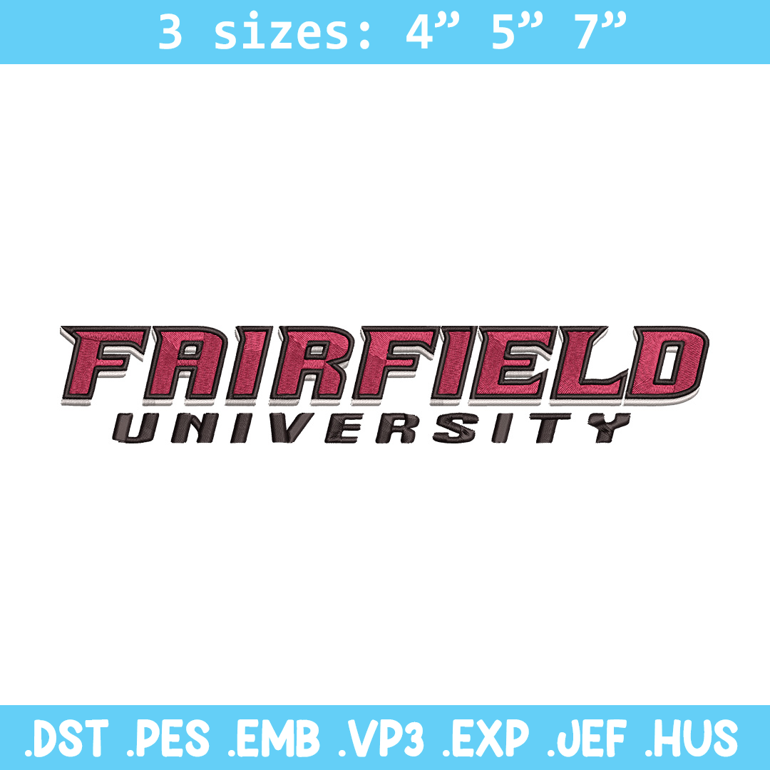 Fairfield University logo embroidery design, Sport embroider - Inspire ...